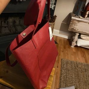 Time and Tru | Bags | Burgundy Time And Tru Purse Tote Bag With Pouch ...